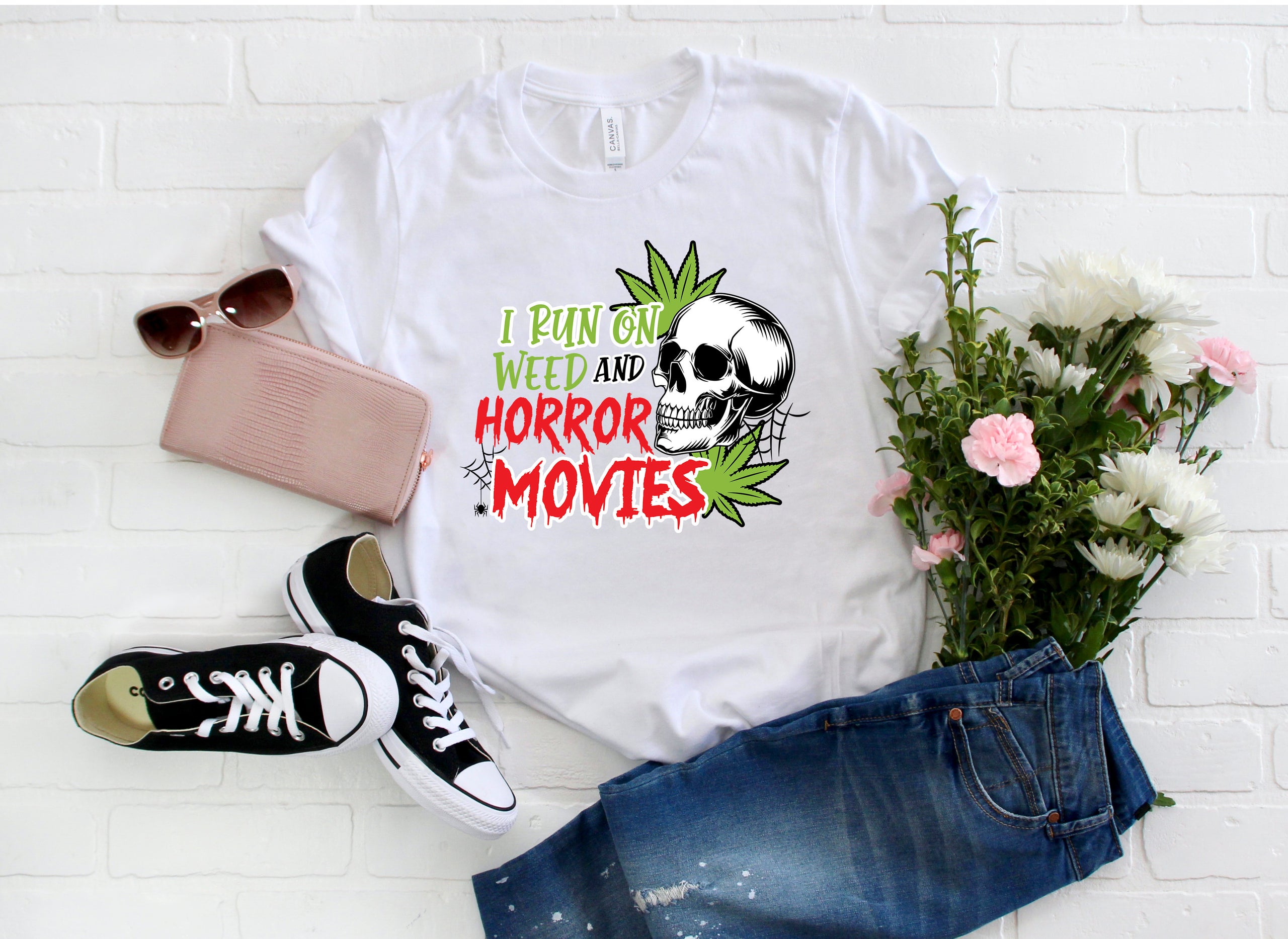 I Run on Weed and Horror Movies Tee | Wicked Wonders Shop